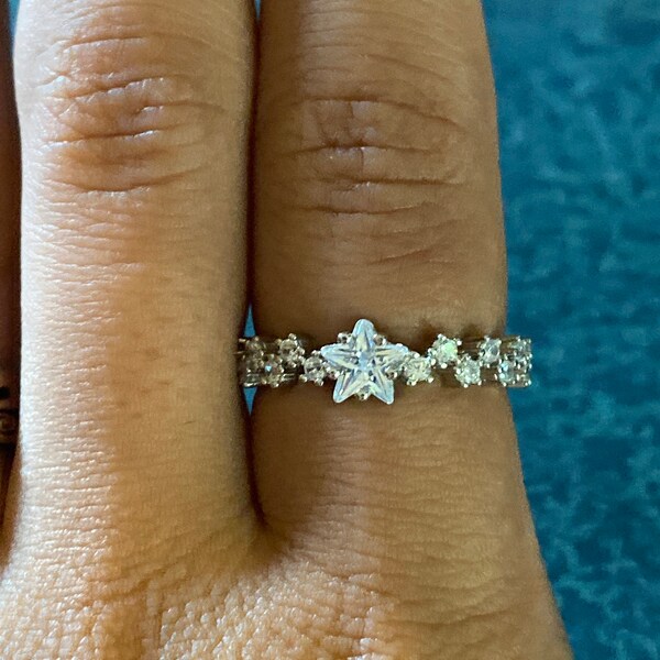 Star Ring, 925 Silver Celestial Ring, Cluster Star Ring, Starburst Ring ...