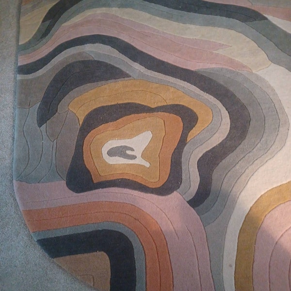 Abstract Modern Hand-tufted Wool Rug – Multicolor Wave Design | Soft ...