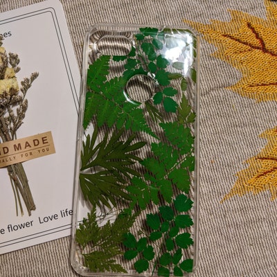 Pressed Flower Dried Leaf Fern Plant Phone Case, iPhone 15 Pro Max 14 ...