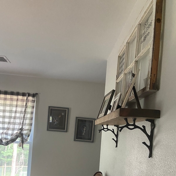 Set of 2 TREE BRANCH Brackets - Cast Iron Metal Shelf Brackets - Rustic ...