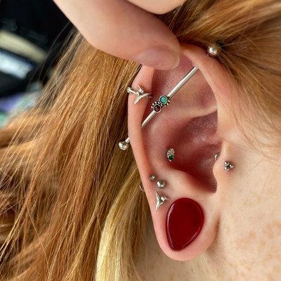 Up the Ear Earrings Surgical Steel, Opal Ear Climber Earrings, Vine ...