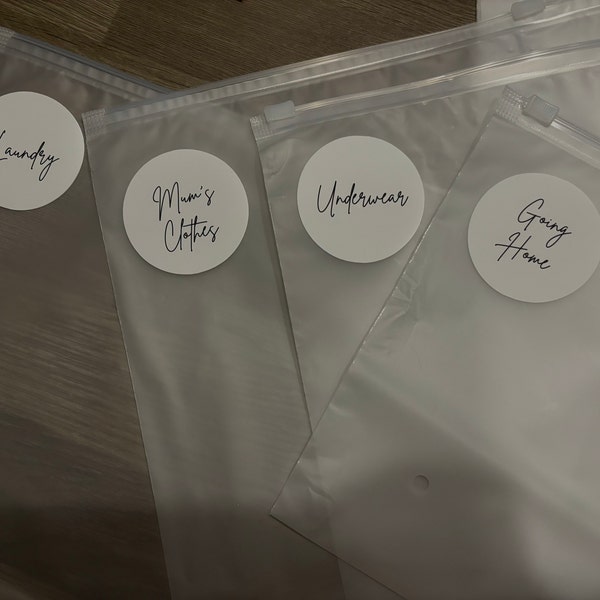 4-36pk Personalised Hospital Bag Organiser Labels Maternity Bag ...