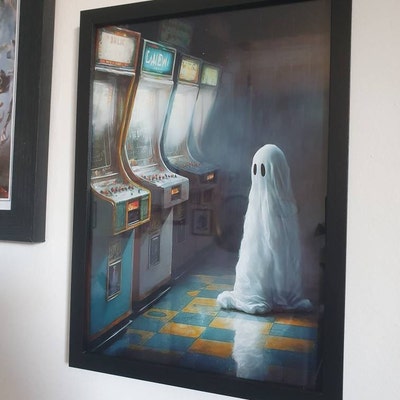 Ghost in an Abandoned Arcade, Nostalgia Poster, Art Poster Print, Dark ...