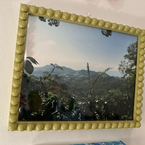 Glossy Beaded Bobbin Picture Frame Lacquered Bobbin Frame Painted ...