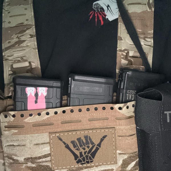 Skeleton Shaka Hang Loose Patch Combat ID Patch Military Patch Infrared ...