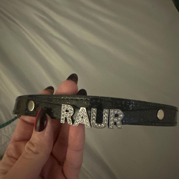 Multi Colored Custom Diamond Name Leather Collar for Humans,a Sparkling ...