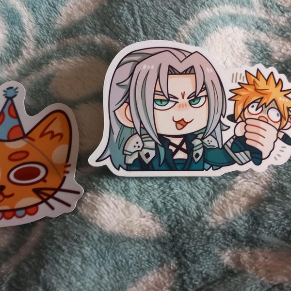 Shouting Sorcerer Chibi, Funny Anime, Glossy Vinyl Sticker for Laptop ...