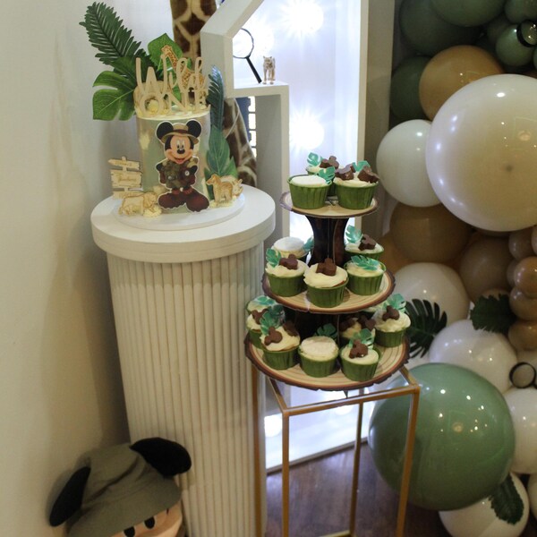 Engraved Safari Animals Cake Topper Set: Personalized Christening Charm ...