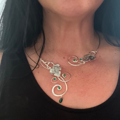 Circlet Bridal Headpiece, Emerald Wedding Tiara, Silver Elven Forehead ...