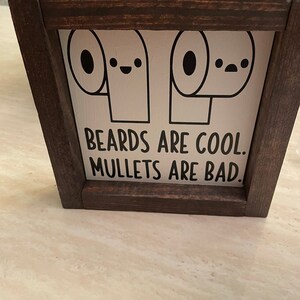Beards Are Cool Mullets Are Bad Sign, Funny Bathroom Sign, Funny ...