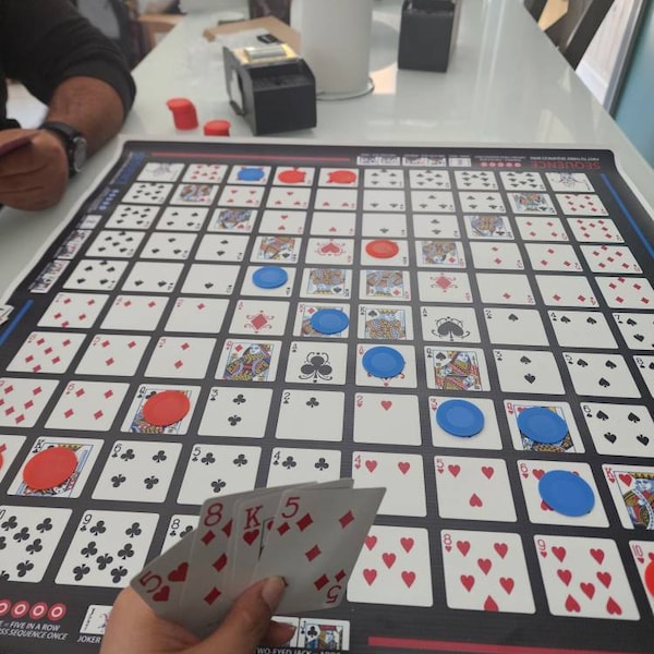 Jumbo Sequence Game, Giant Board Game Mat, Cards and Chips Included - Etsy