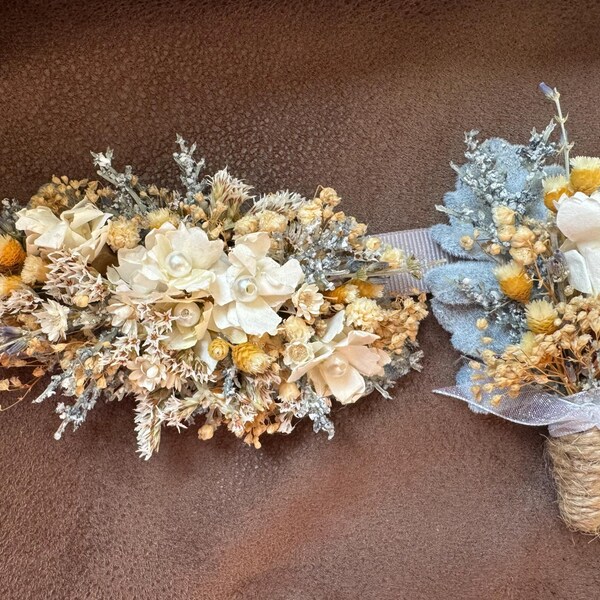 Rustic or Country Wedding Table Place Setting Kit, Wood, Lace Floral ...