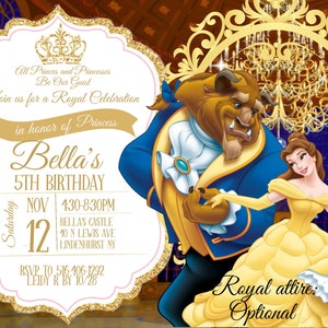 INSTANT DOWNLOAD Belle Invitation Belle Birthday - Etsy