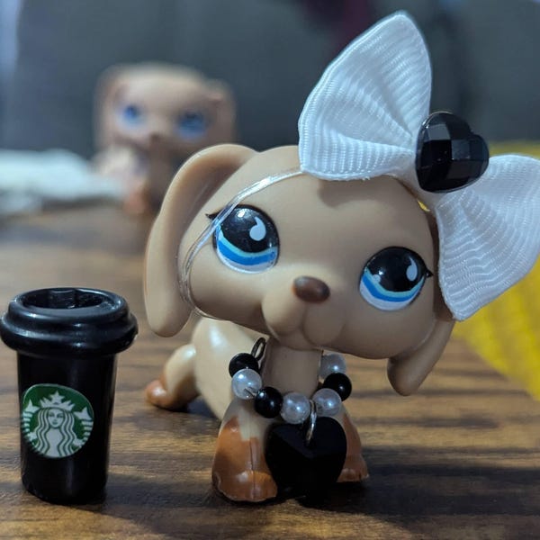 Littlest Pet Shop LPS Custom Accessories 4 Pc Set Lot - 1 Bow 1 Collar ...