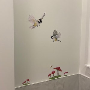 Set 4 Wall Decals Birds Black-capped Chickadees Get Well - Etsy