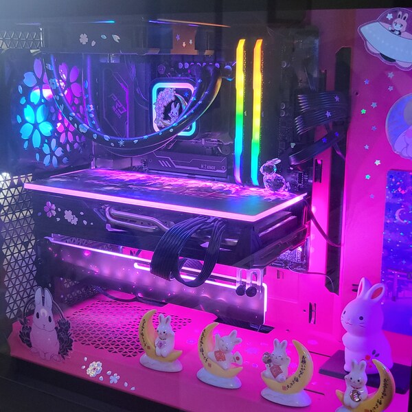 Sakura Cherry Blossom Shower Gaming Computer Artisan Fan Shroud / Grill ...