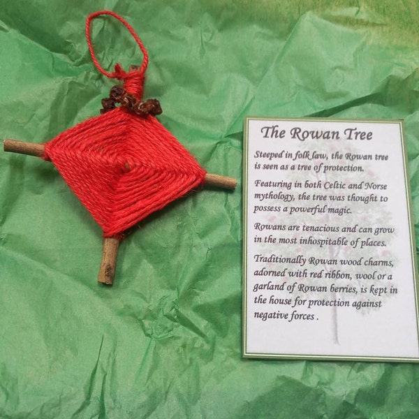 Rowan Wood Cross Protection Talisman for the Home Good Luck Sacred Tree ...