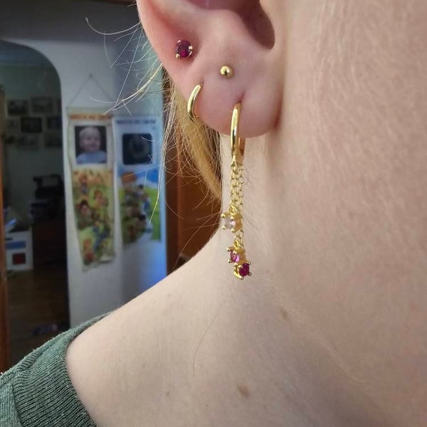 20G/18G Dot Flat Back Threadless Push Pin Labret Stud • Solid 925 ...