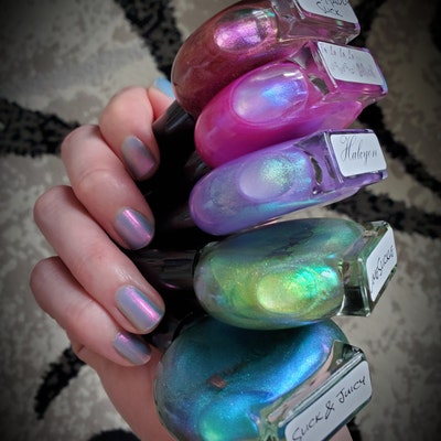 POP Polish aja Neon Mylar Slick Blue Pink Green Gold Aqua, Orange ...