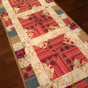 Quilted Table Runner Pattern Random Windows Table Runner - Etsy