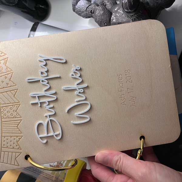 Birthday Card Keeper Book | Keepsake Card Holder | Wood Greeting Card ...