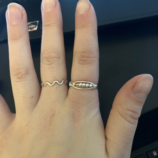 Pure Sterling Silver Fidget Ring Spinner / Meditation Ring / Calming ...