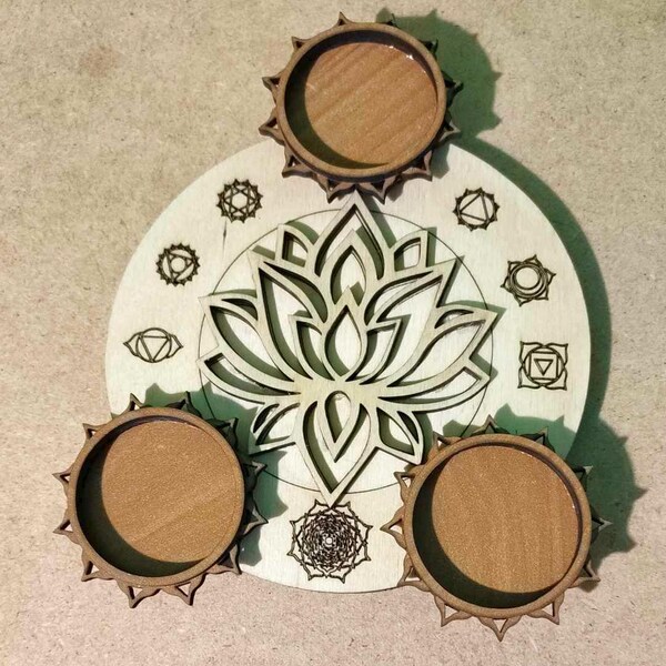 Lotus Mandala and Chakras Incense Holder Project SVG, AI, CDR, Laser ...