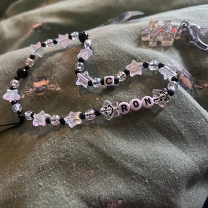 Personalised Beaded Phone Charm Mobile Strap Any Name or Text Any ...