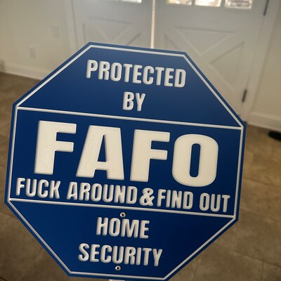 FAFO Home Security Sign - Etsy