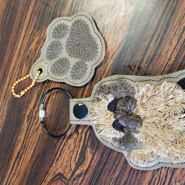 Little Puppy and Dog Paw SET of 2 Eyelet Keychain Cockapoo Goldendoodle ...