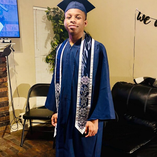 Custom Full Embroidery Hmong Graduation Sashes/stoles With SCHOOL LOGO ...