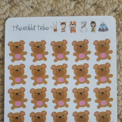 Mini Sticker Sheets Teddy Bear Icon Planner Stickers - Etsy