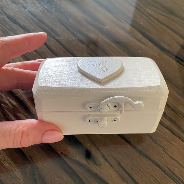 White Engagement Ring Box, Proposal Ring Box, White Ring Box, Custom ...