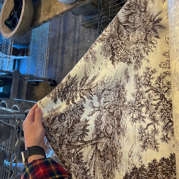 Pemberley Acres Toile Brown Fabric for Home Decorating - Etsy