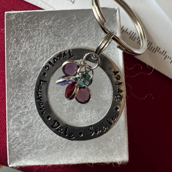 Latitude and Longitude Keyring, Personalized Keychain, Handstamped ...