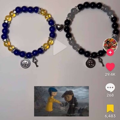 Corpse Bride Set of Two Matching Couple Bracelets, Victor and Emily ...