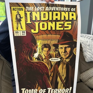 Vintage Indiana Jones Comic Cover Art Tribute Featuring Doc Savage Man ...