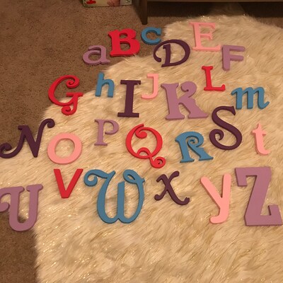 Alphabet Letter Set Painted Letters Nursery Wall Decor Nursery Letters ...