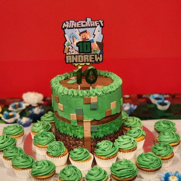 Video Game Pixels Edible Cake Wrap or Gamer Birthday Cake Topper - Etsy