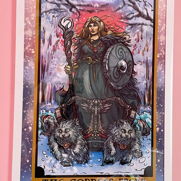 The Goddess Freya the Chariot Tarot Card Poster Pagan Home Decor Witch ...