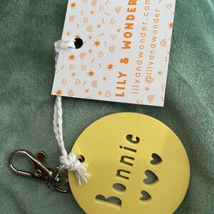 Round Acrylic Personalised Name Keyring - Etsy UK