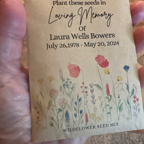 Personalized Wildflower Seed Packet Favors, Wedding Seed Packet, Custom ...