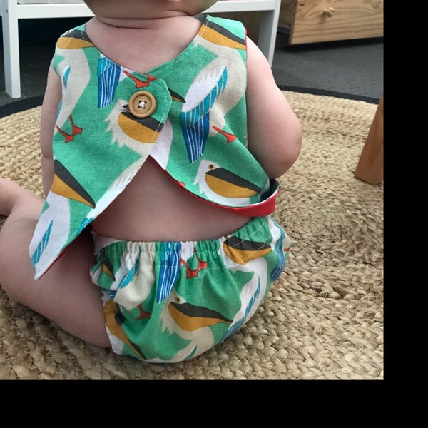 Baby Sewing Patterns Bundle: Diaper Cover and 2 Styles of Tops ...