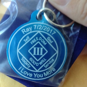 Personalized NA Anniversary Key Tag, Anodized Aluminum Narcotics ...