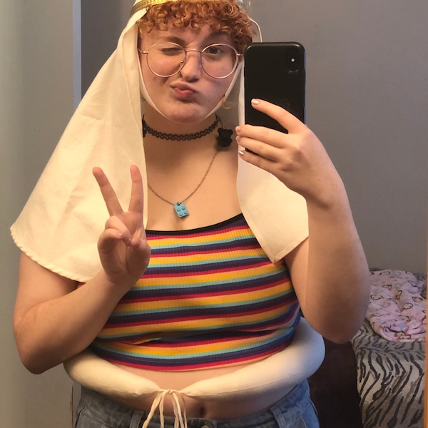 Women's White or Unbleached Medieval Veil-back Wimple And/or Veil in ...