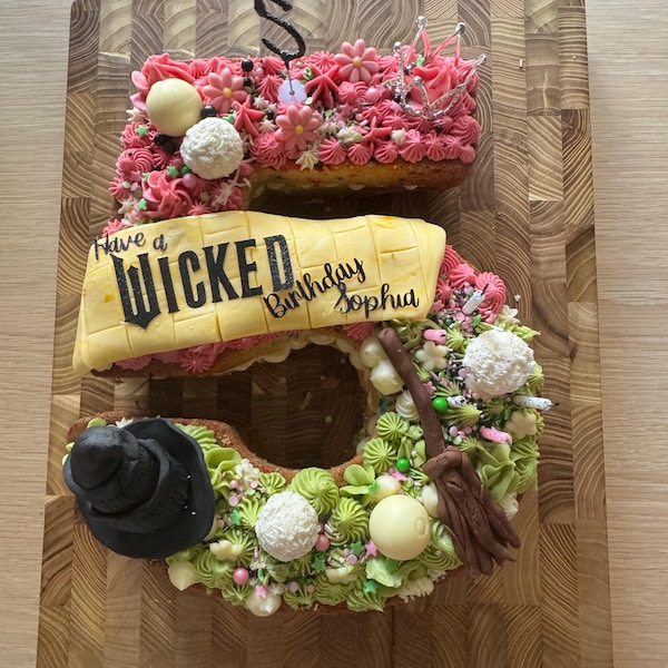 Wicked Cake Topper Bundle- Personalised 3D Name for Pink and Green Cake ...