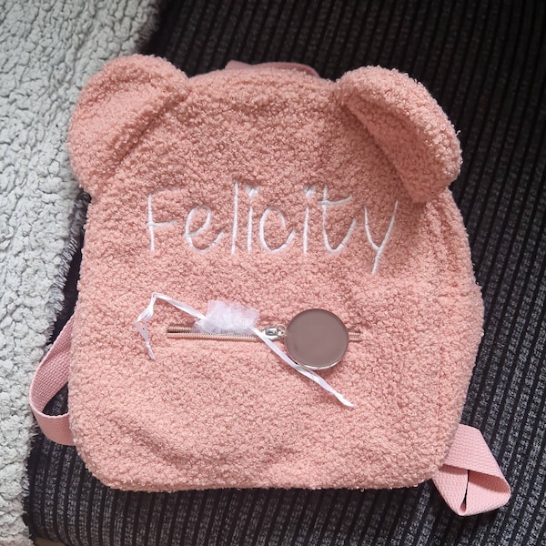 Teddy Bear Backpack Toddler Backpack, Custom Name Backpack Embroidered ...