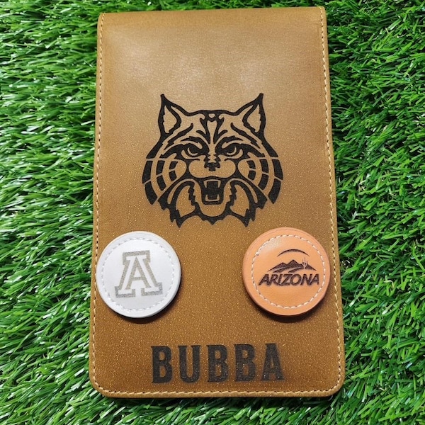 Golf Scorecard & Yardage Book Holder Custom Golf Gift Genuine Premium ...