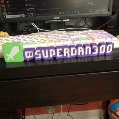 Personalized Custom Twitch Style Name Plate, Streamer Gift, Desk Sign ...