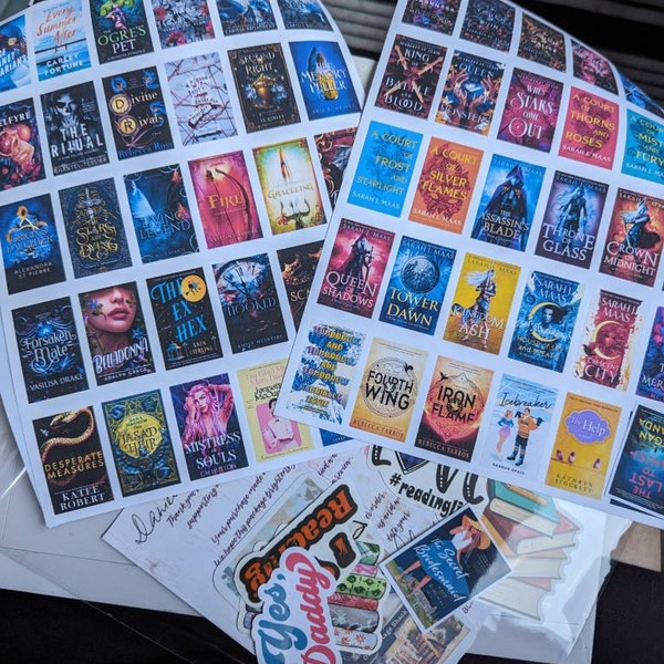 Waterproof, 30 Custom Book Cover Stickers for Book Journals, Reading ...